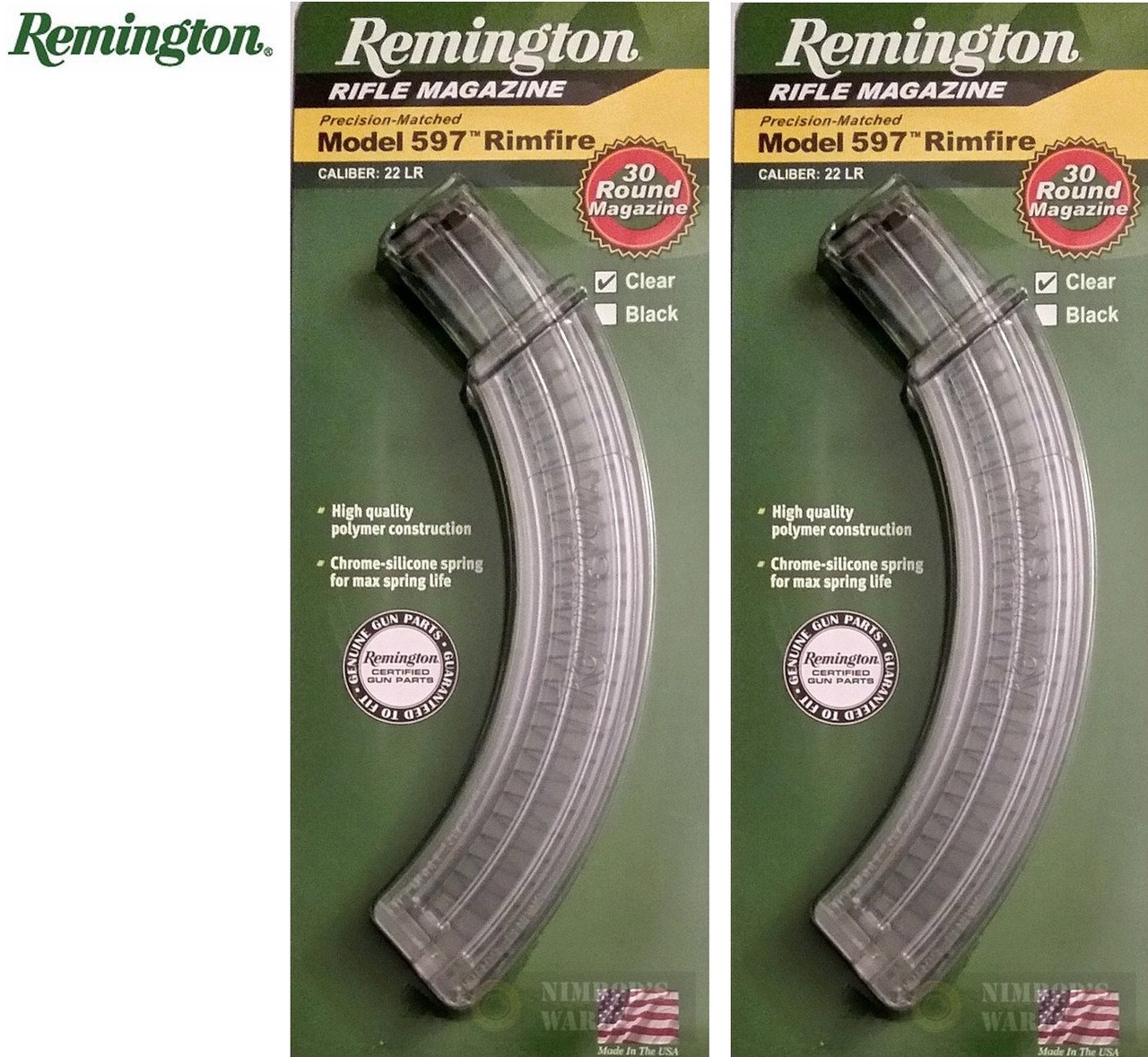 REMINGTON 597 22LR 30Rd CLEAR Magazine 2-PACK 19667 - NimrodsWares.com