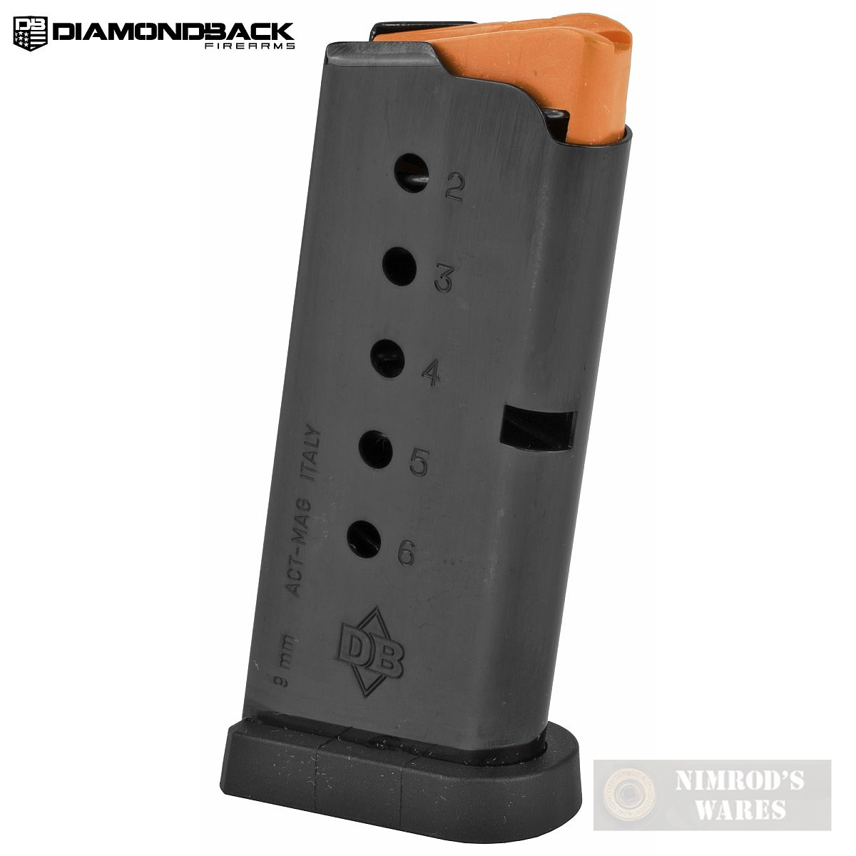 Diamondback DB9 GEN 4 9mm 6 Round MAGAZINE Flat Bottom Plate DB9-MAGG4 ...