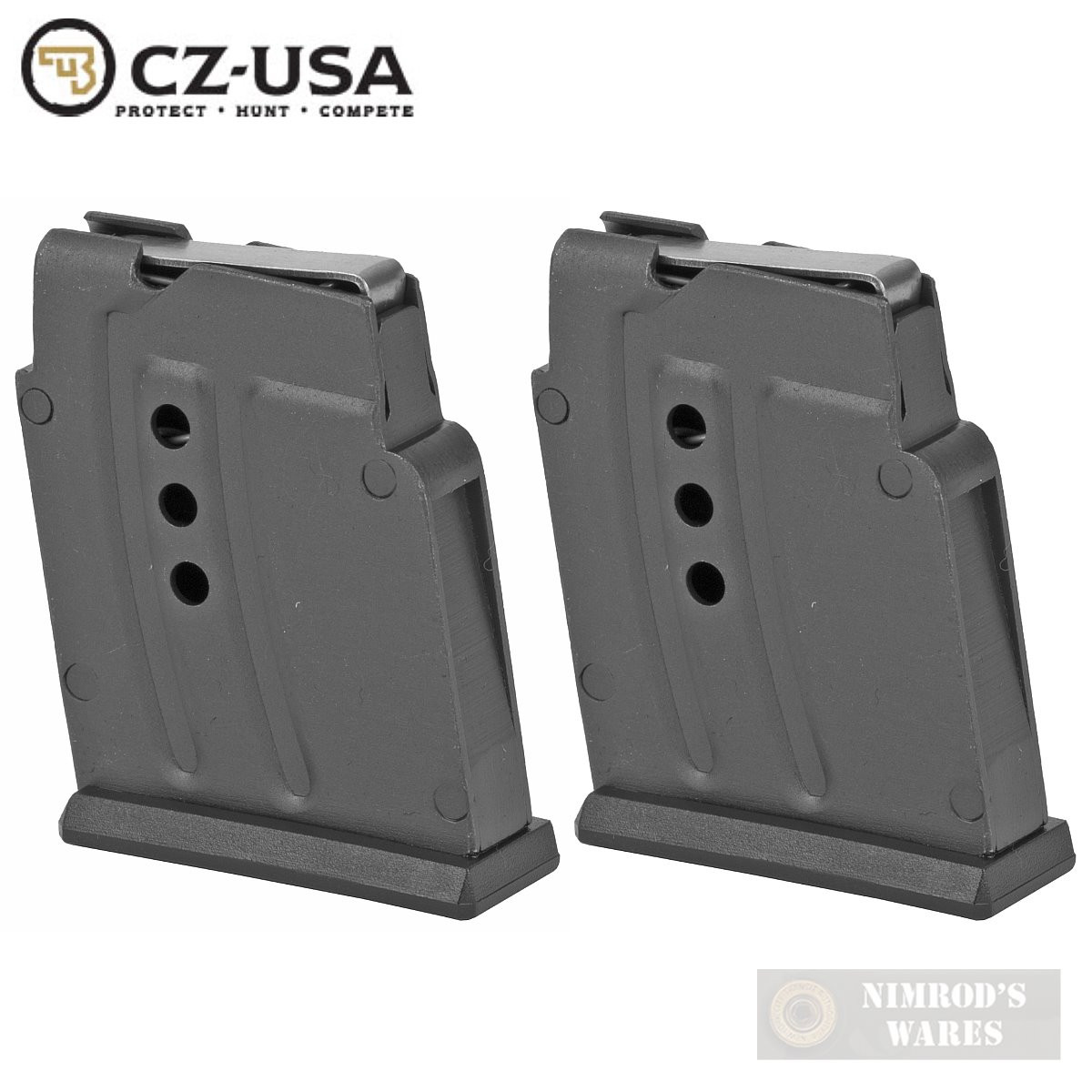 CZ 452 453 512 513 Basic Scout .22LR .17 Mach 2 5 Round MAGAZINE 2-PACK ...