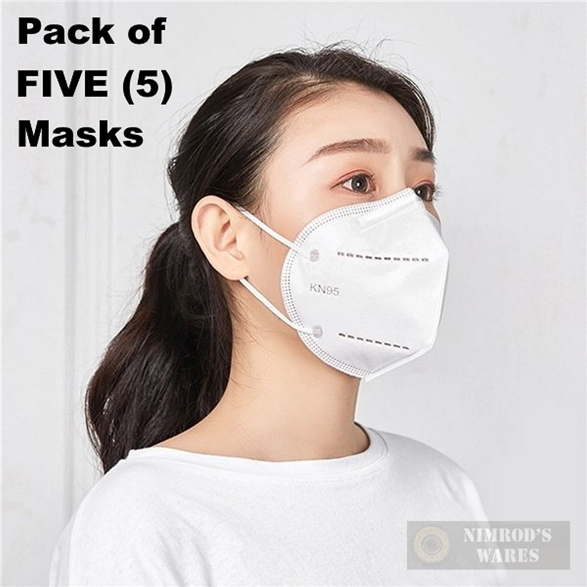 KN95 Protective Face Mask 5-PACK PPE 5-layers Keeps out germs, dust ...