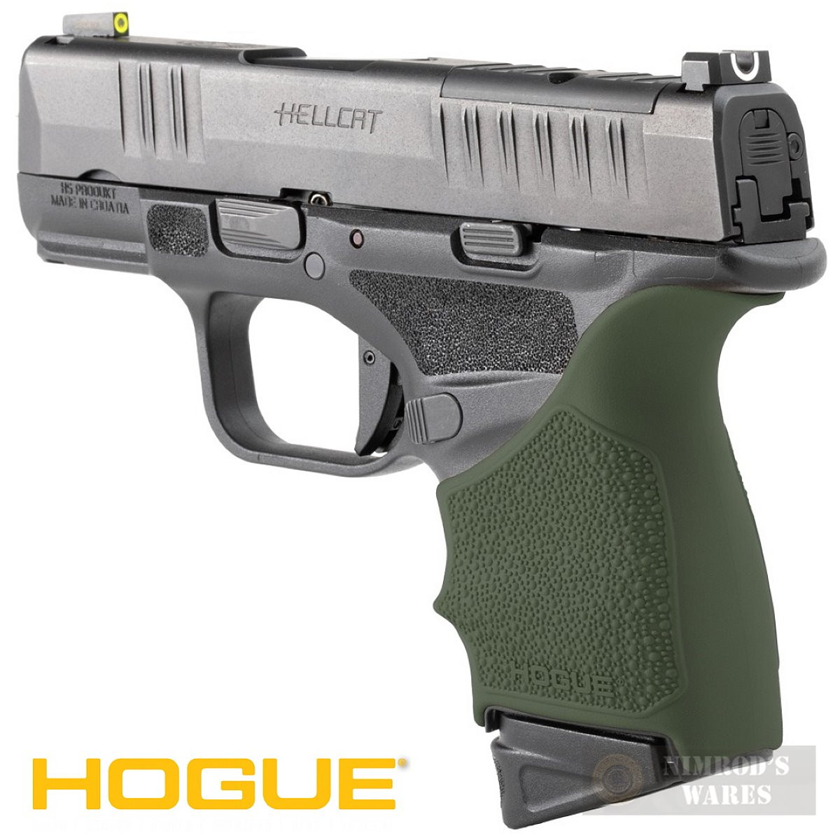 Hogue SPRINGFIELD HELLCAT GRIP SLEEVE Beavertail OD Green 18311 ...