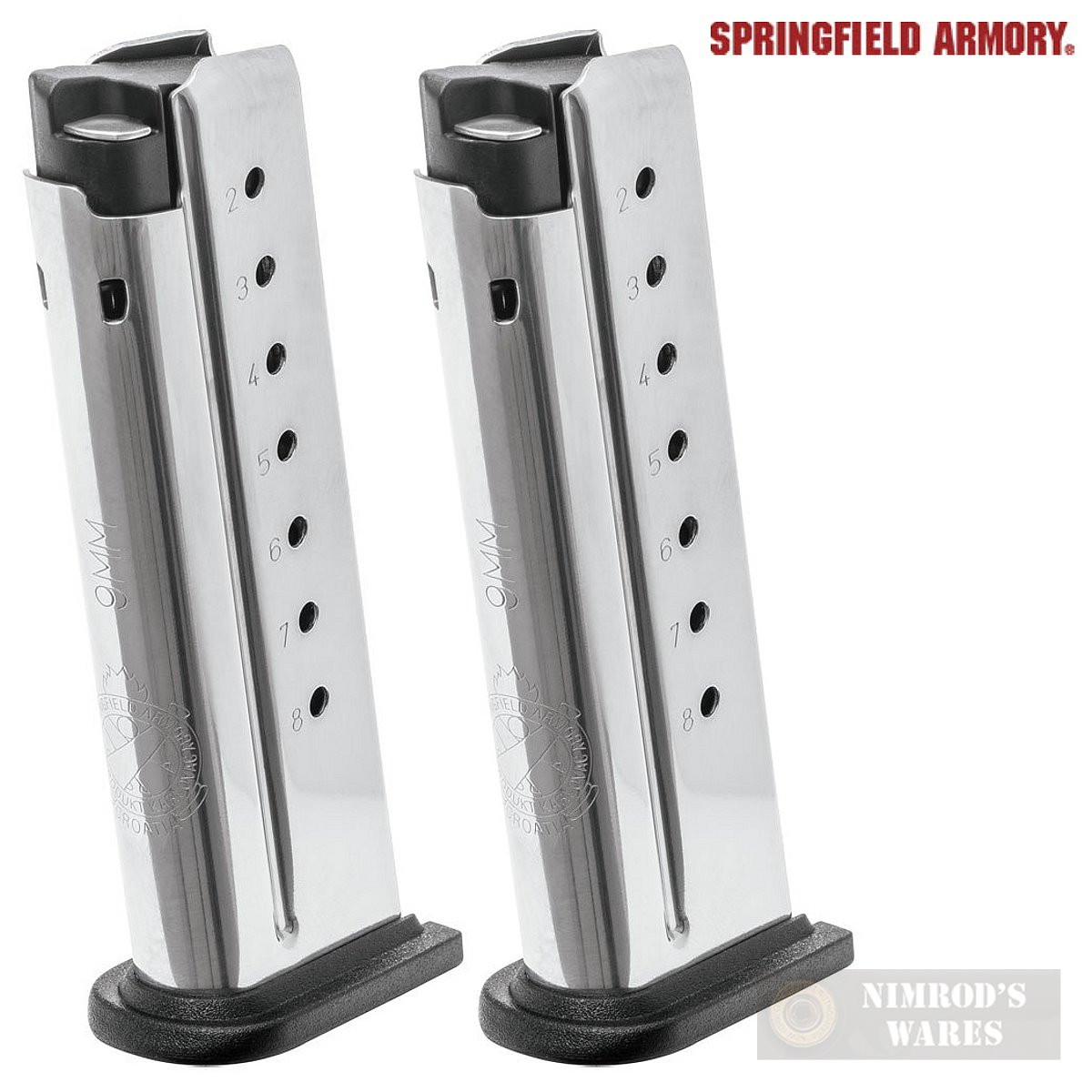 Springfield XD-E XDE 9mm 8 Round MAGAZINE 2-PACK OEM XDE0908 ...