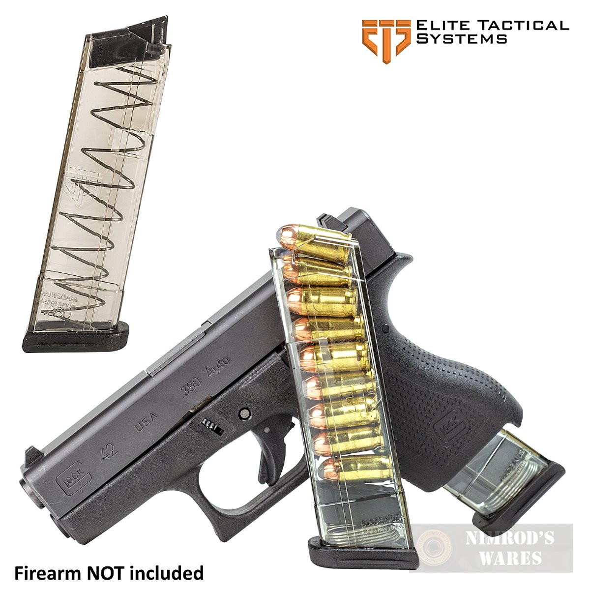 ETS Glock 42 G42 .380 ACP 9 Round MAGAZINE 2-PACK GLK-42-9 ...