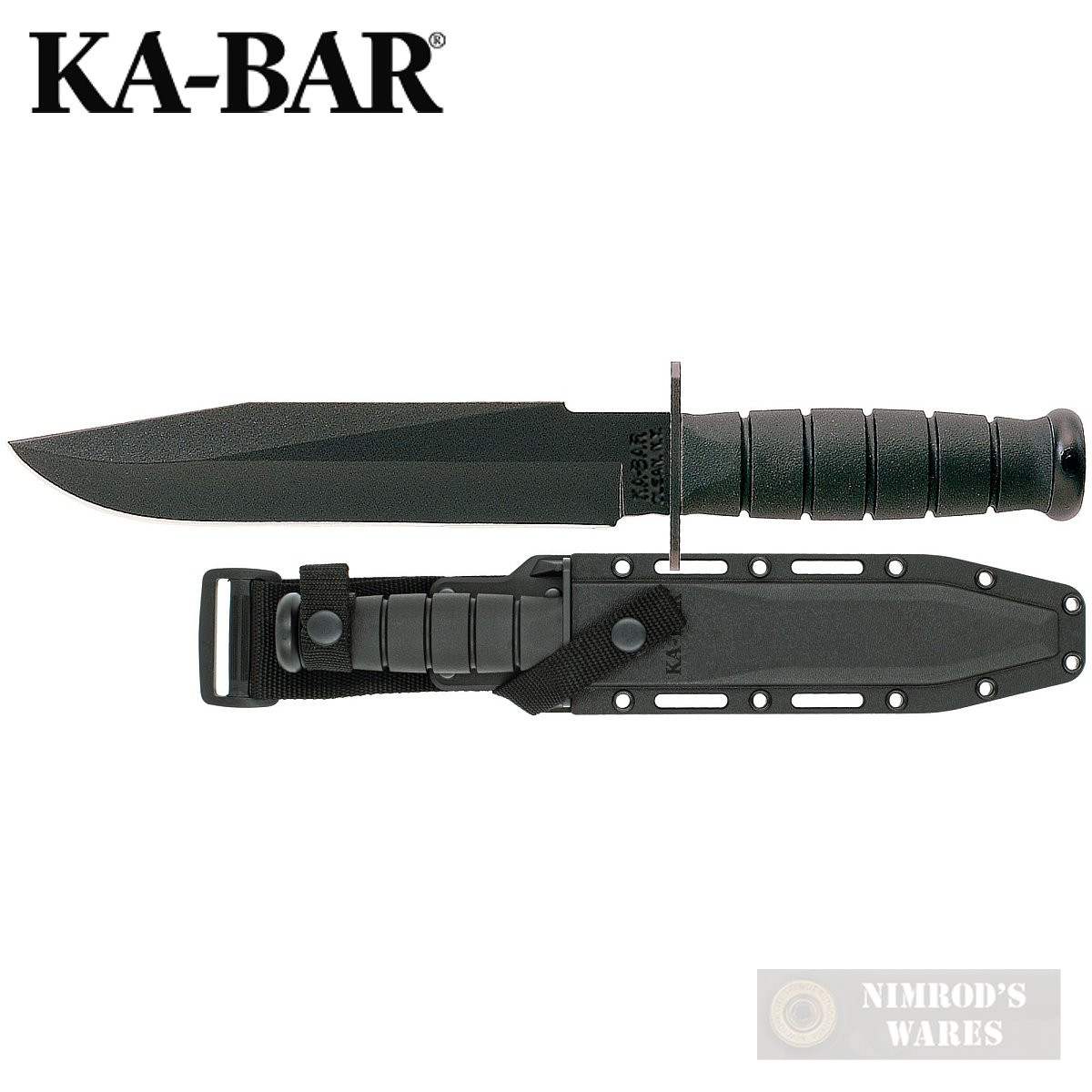 Ka-Bar FIGHTER KNIFE Straight Edge 8" 1095 Cro-Van + SHEATH 1269 - NimrodsWares.com