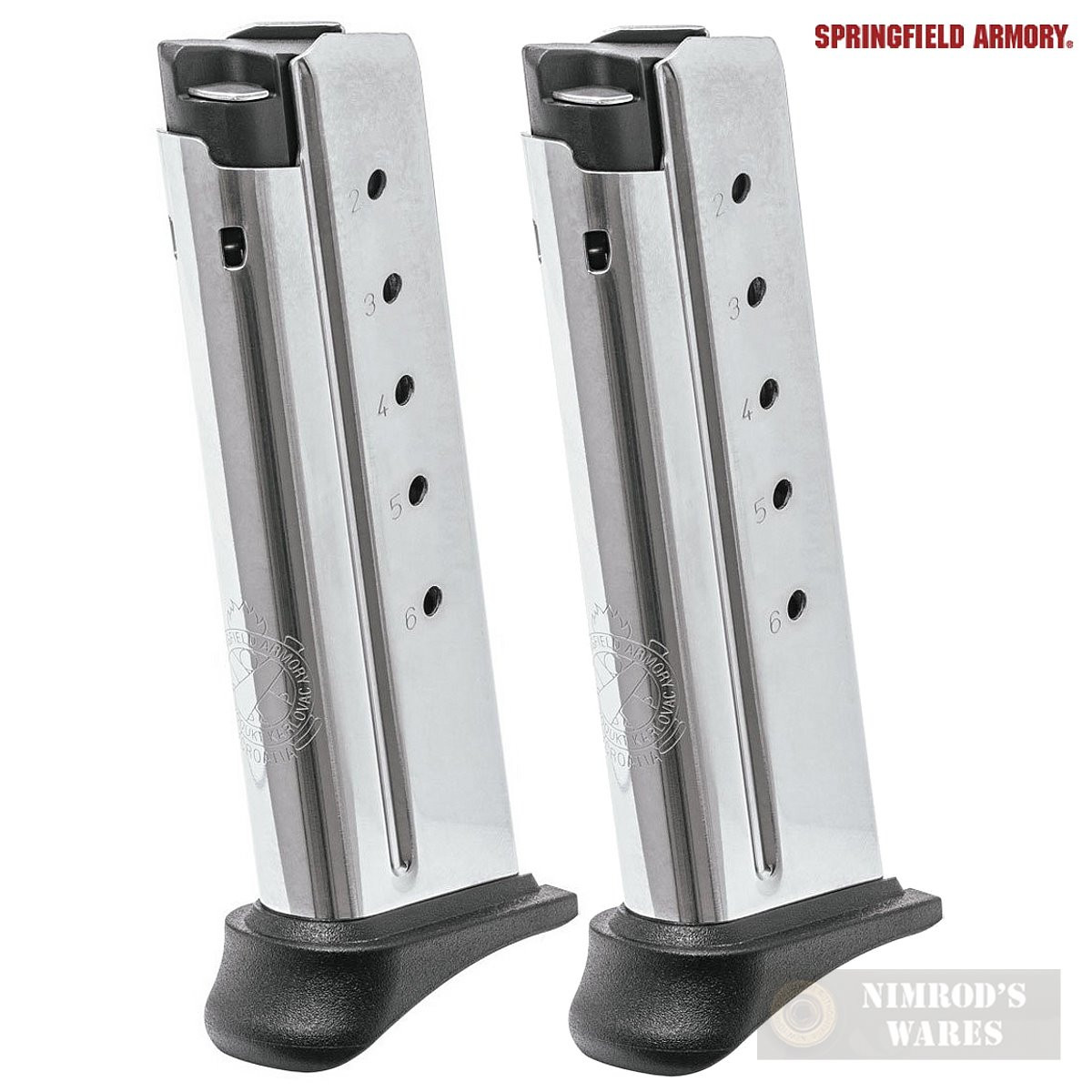 Springfield XD-E .45ACP 6 Round MAGAZINE 2-PACK + Extensions XDE5006H ...