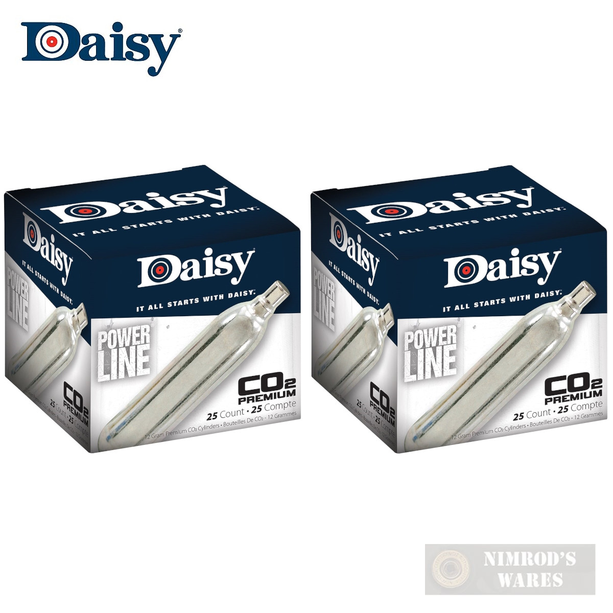 Daisy POWERLINE PREMIUM CO2 12-gm 50-pk Airgun Airsoft 997025 ...