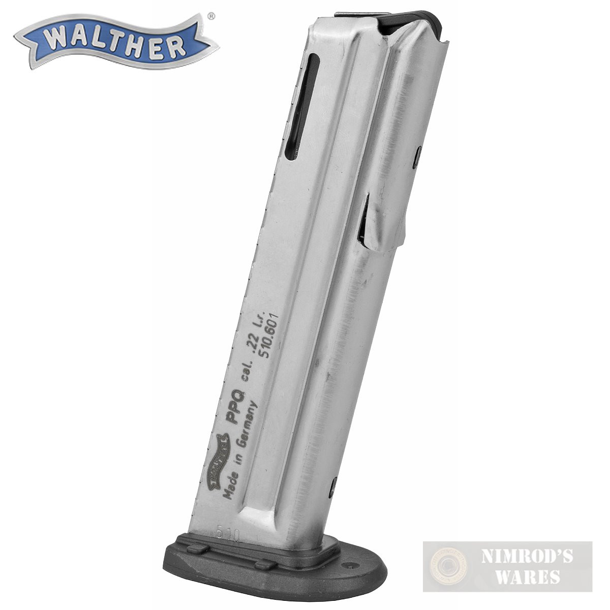 Walther PPQ .22 LR 10 Round MAGAZINE SS OEM 51060102 - NimrodsWares.com
