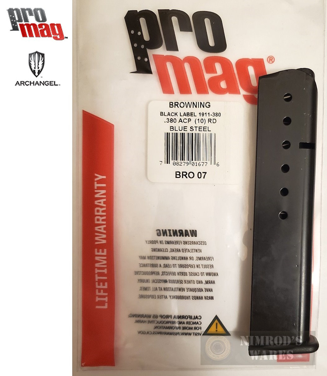 ProMag BROWNING Black Label 1911-380 .380ACP 10 Round Magazine BRO07 ...