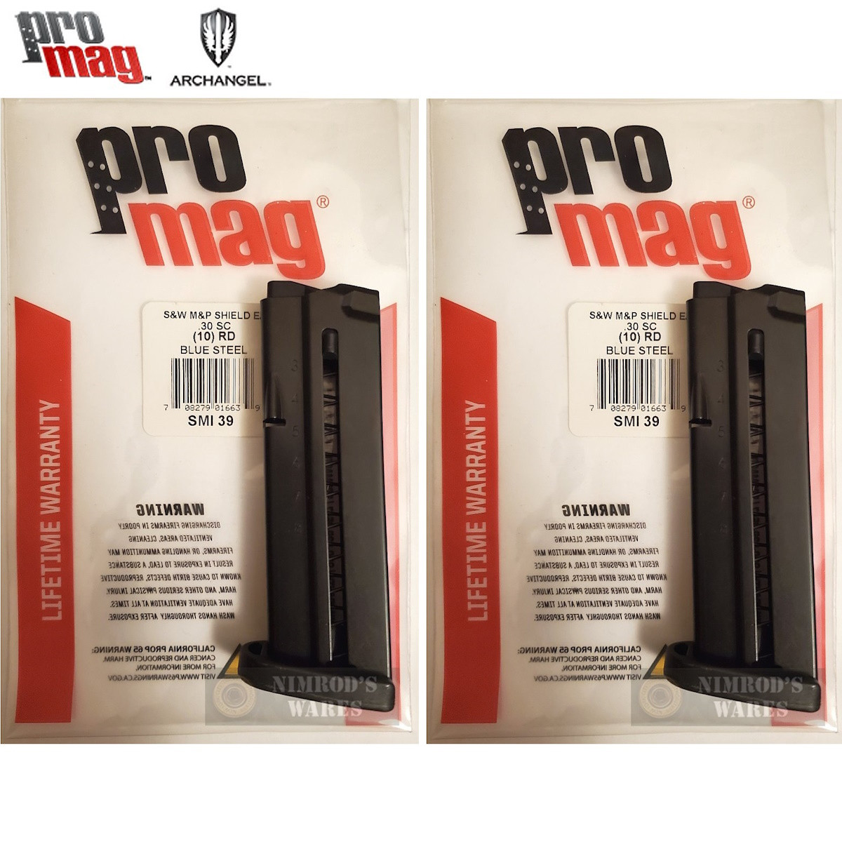 ProMag S&W Shield EZ .30SC 10 Round MAGAZINE 2-PACK Extended Steel ...