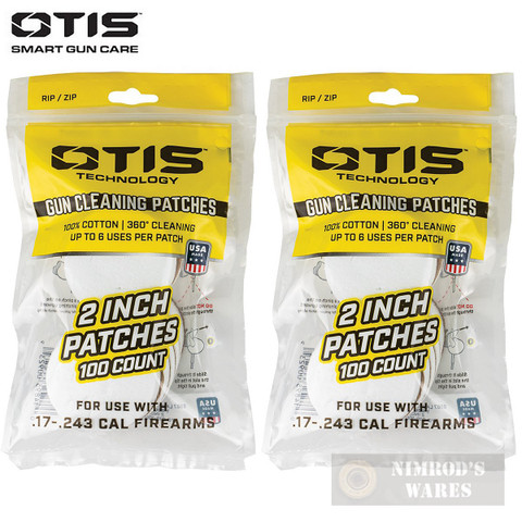 OTIS CLEANING PATCHES 2" .17-.223 Firearms 200-pk FG-918-100 ...