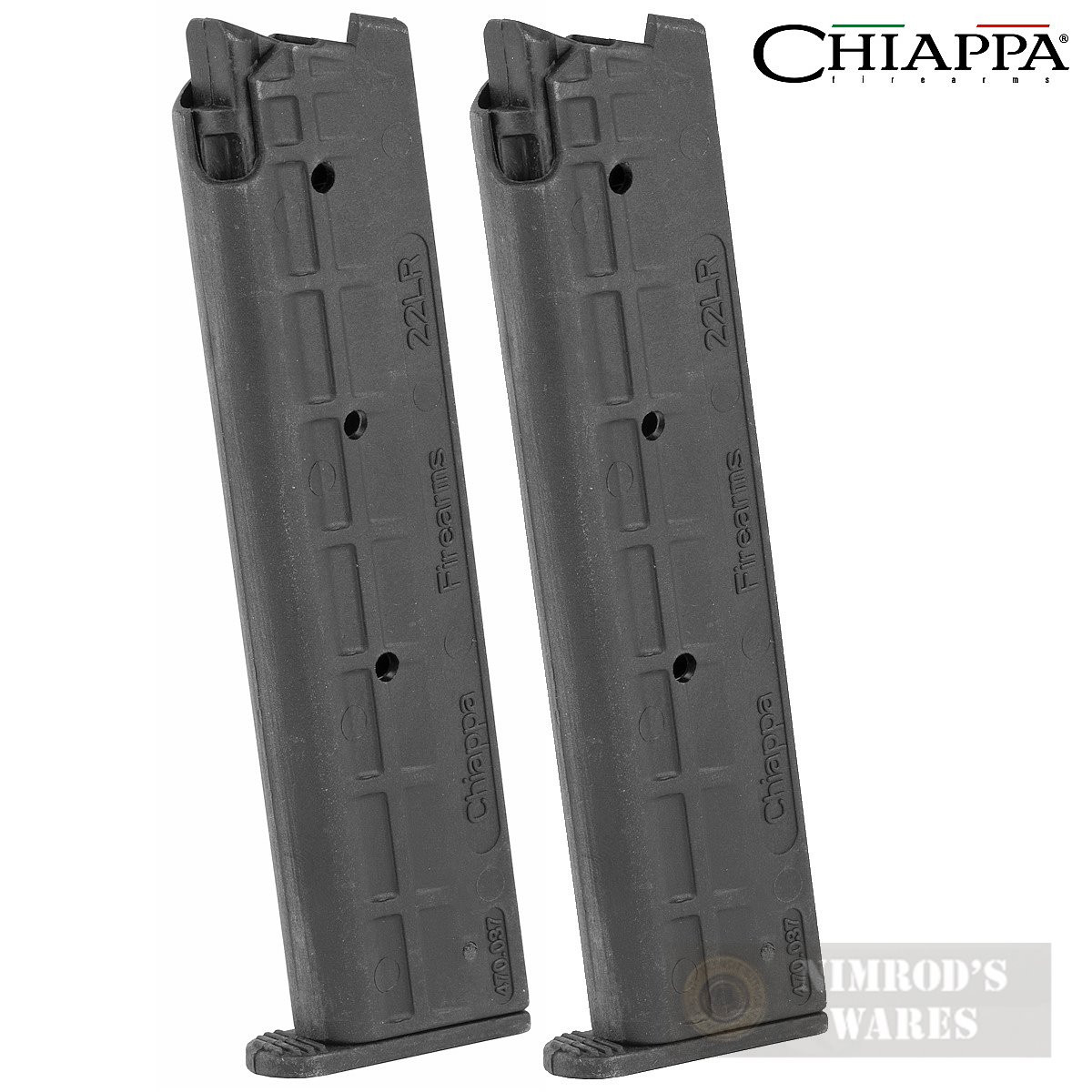 Chiappa 1911-22 22LR 10 Round MAGAZINE 2-PACK 470.037 Black Polymer ...