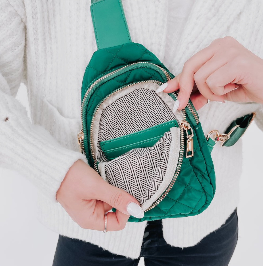 Pinelope Quilted Puffer Bum Bag | My Wooden Hanger