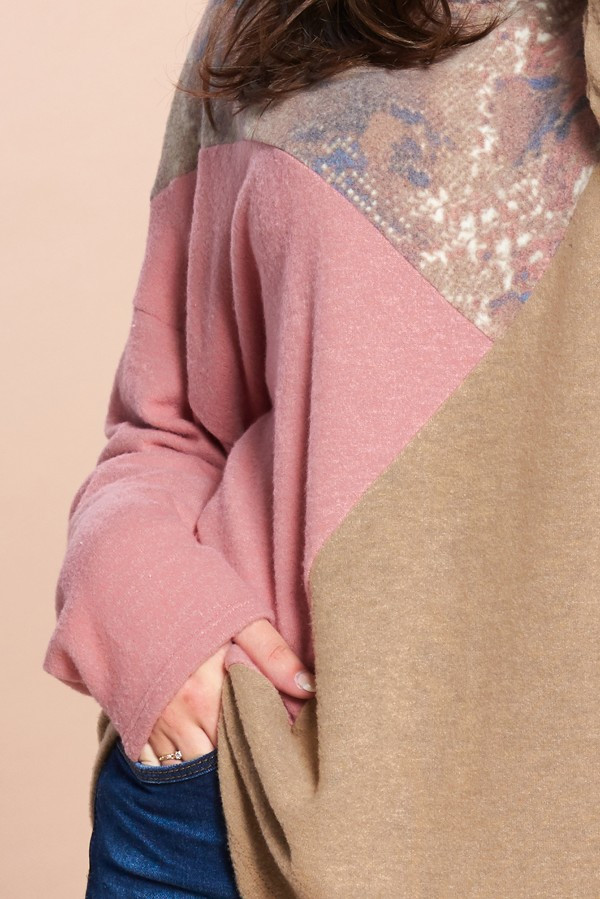 PLUS Mixed Print Brushed Hacci Top (3X) - My Wooden Hanger