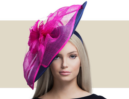 LINDSEY - Navy Blue and Hot Pink - Gold Coast Couture