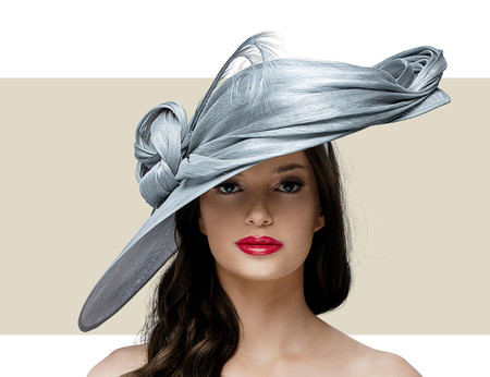 MERTA HAT - Metallic Silver - Gold Coast Couture