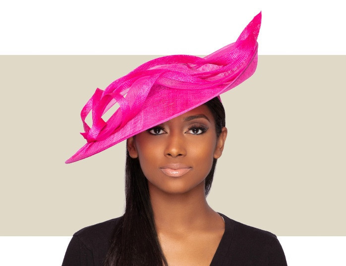 MIRAH FASCINATOR HAT Lipstick Pink Gold Coast Couture