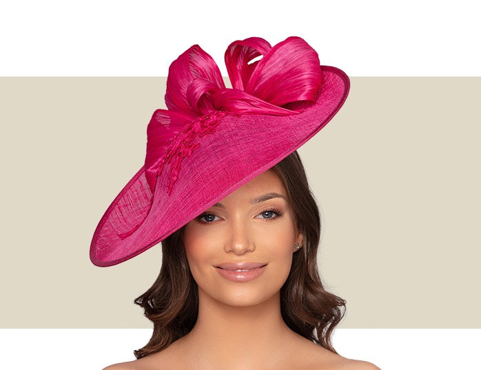 MARSEILLE FASCINATOR HAT - Fuchsia - Gold Coast Couture