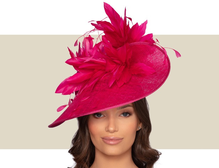 BELFORT FASCINATOR HAT - Fuchsia - Gold Coast Couture