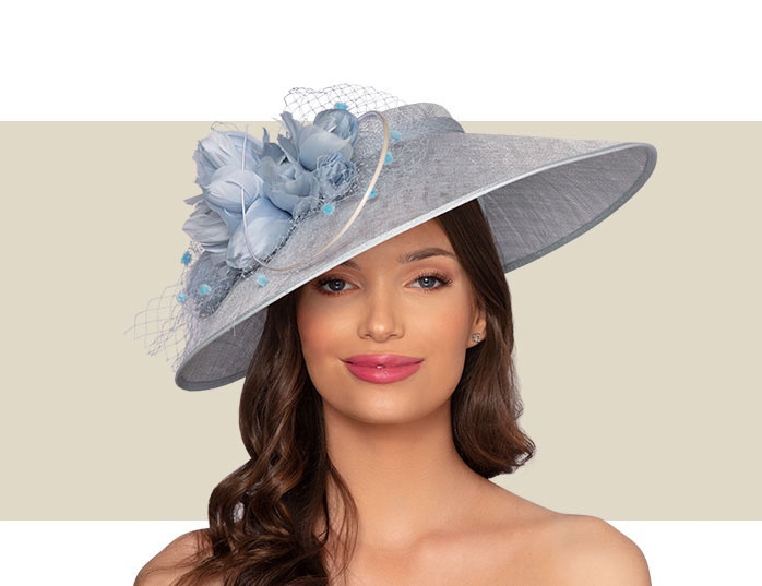 BORDEAUX HAT - Powder Blue - Gold Coast Couture