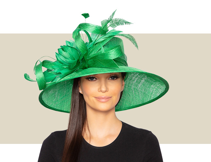 ALIA KENTUCKY DERBY HAT - Emerald Green - Gold Coast Couture