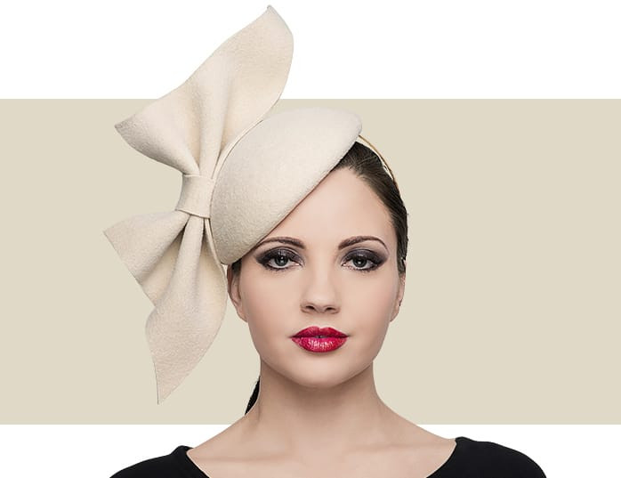 SLANTED BOW BERET - Polar - Gold Coast Couture
