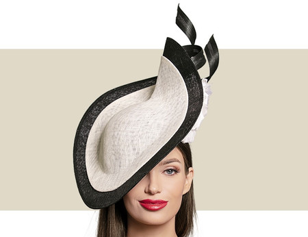 NEW PROPORTION SWEEPING WAVE - White with Black - Gold Coast Couture