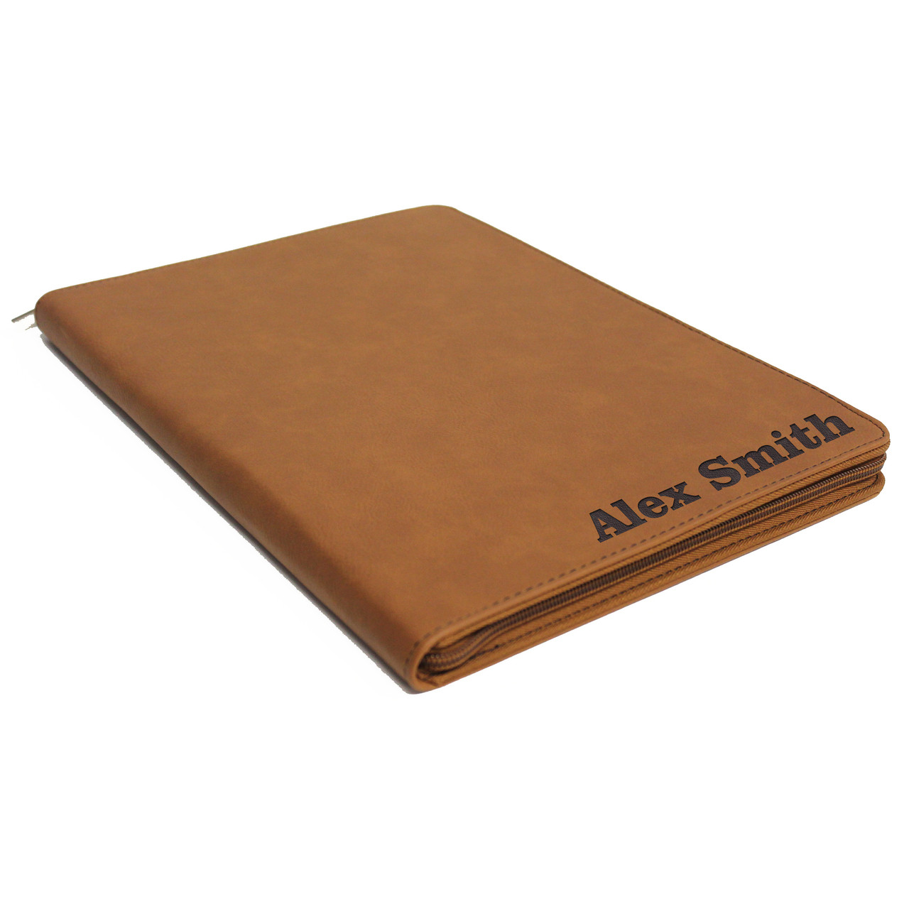 Personalized Leather Portfolio With Zipper Personalized Leather Portfolio With Zipper