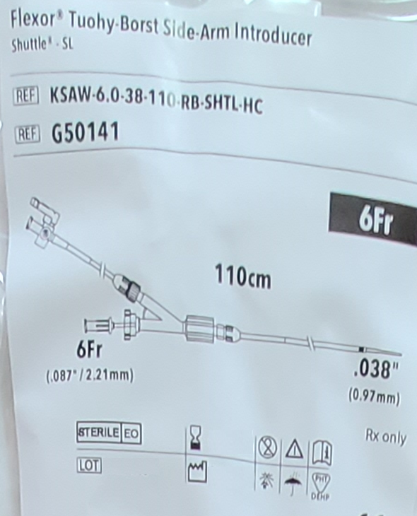 Cook G50141 Flexor® Shuttle® KSAW-6.0-38-110-RB-SHTL-HC, Guiding Sheath