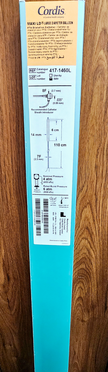 Cordis 417-1460L MAXI LD™ 0.035” PTA Dilatation Catheter, 4171460L