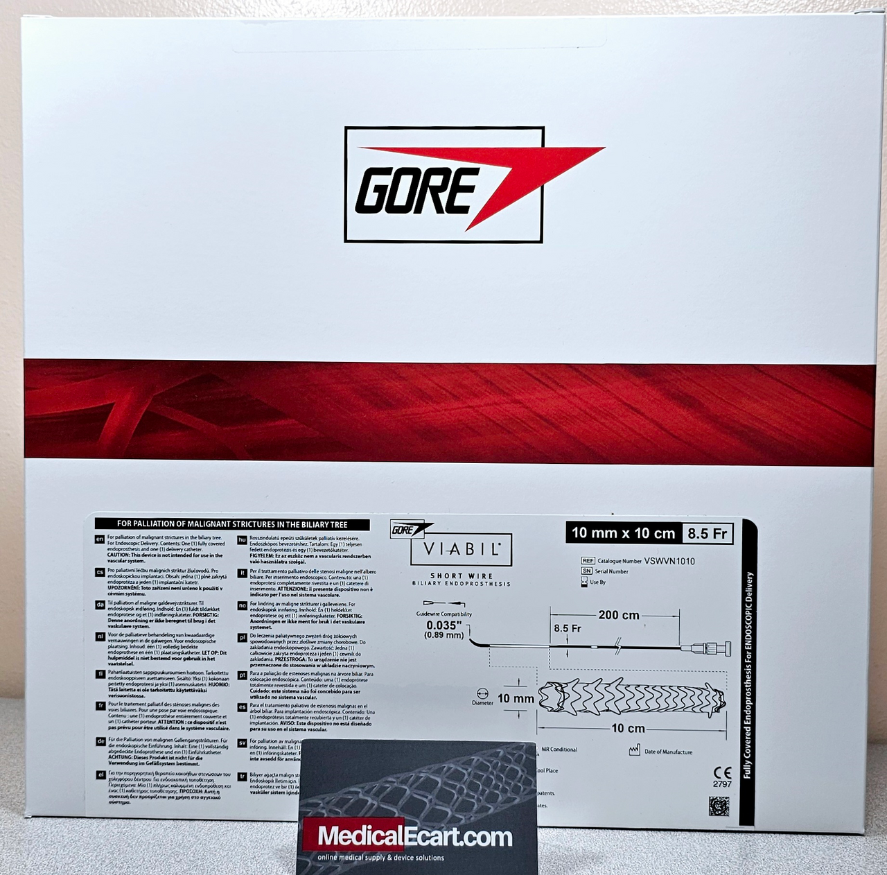GORE® VSWVN1010 , VIABIL® Short Wire Biliary Endoprosthesis Stent, 10 ...