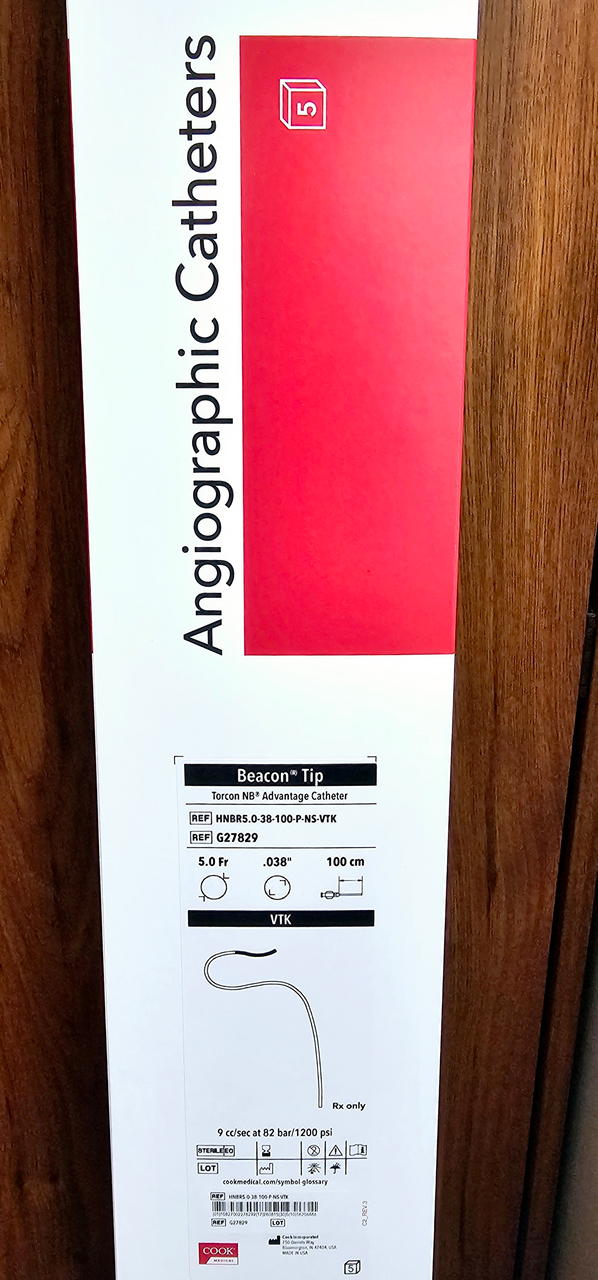 Cook G27829 Torcon NB® Advantage Catheter, HNBR5.0-38-100-P-NS-VTK ...