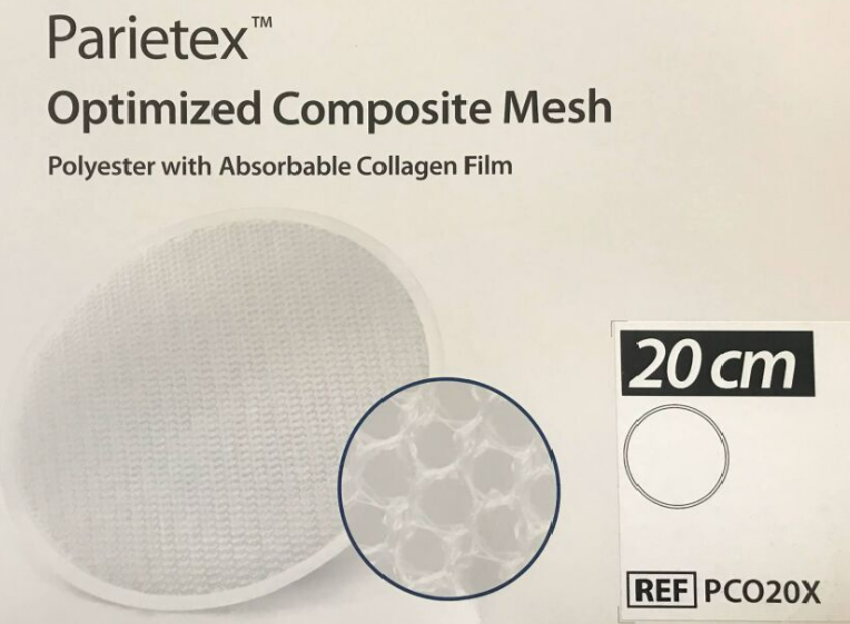 Medtronic PCO20X Parietex™ optimized composite mesh, 20cm Round