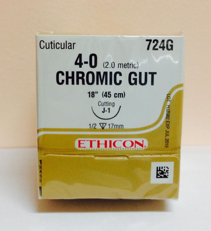 Ethicon 724G Surgical Gut Suture - Chromic, Reverse Cutting, Absorbable ...