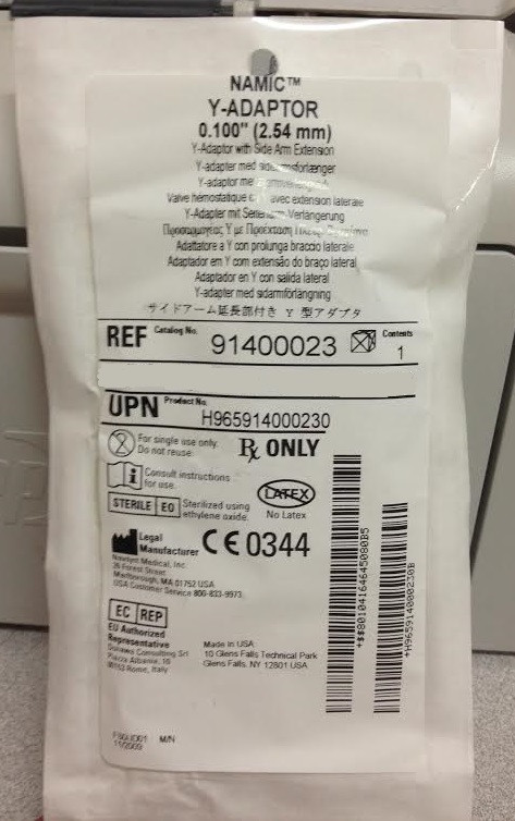 Namic 91400023 Y-Adapter w/8" extension with NAMIC Insertion Tool 0.100 ...