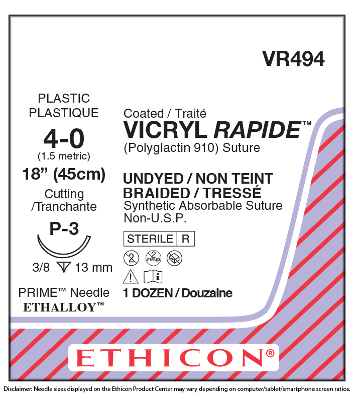 Ethicon VR494 VICRYL RAPIDE™ (polyglactin 910) Suture