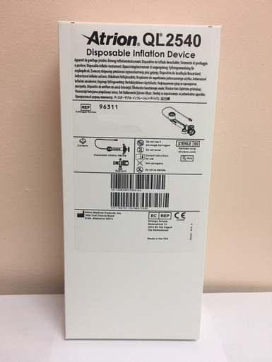 96311 Atrion QL2540 Disposable Inflation Device 25cc, 40ATM, Low ...