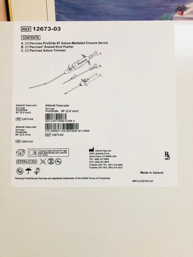 12673-03 Perclose ProGlide Suture-Mediated Closure Device Suture ...