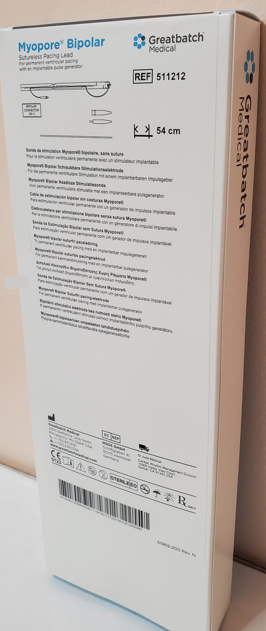 511212 BIOMEC, BI, Epicardial Lead, 54cm