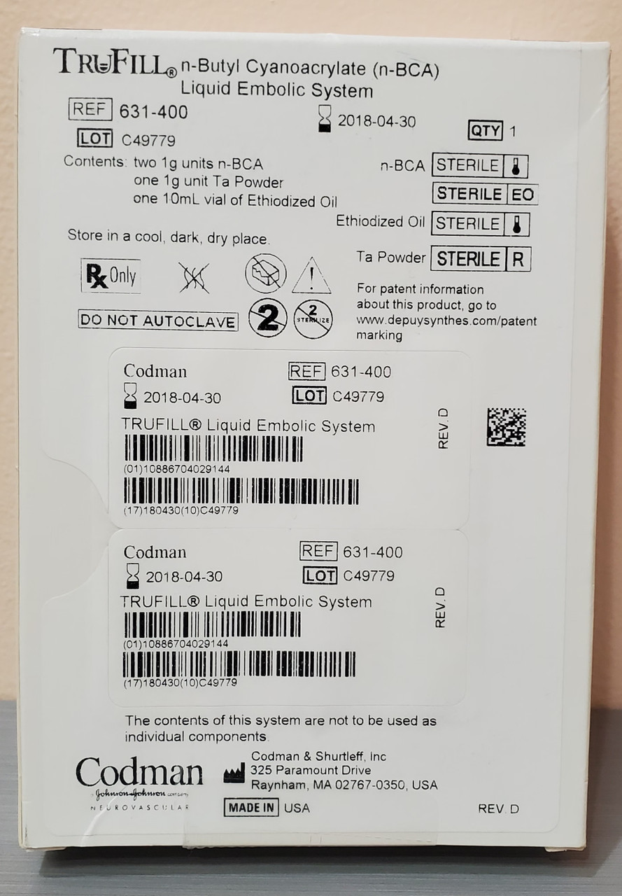 631-400, EXPIRED 2018-04, TRUFILL, n-Butyl, Cyanoacrylate, n-BCA ...