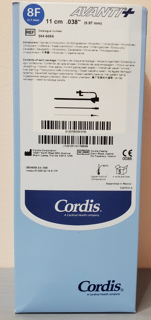 Cordis, 504-608X, AVANTI, Sheath Introducer, 504608X