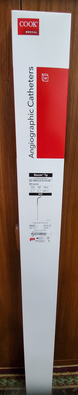 Cook G12170 Beacon ® HNBR5.0-38-125-P-NS-VERT, 5Fr, 125cm long, Tip ...