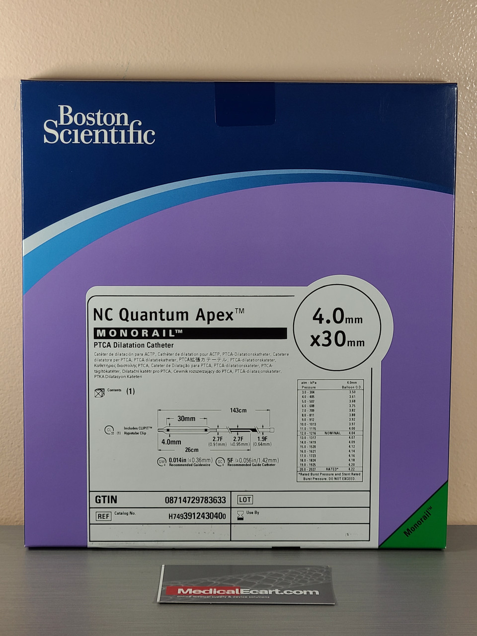 Boston Scientific H7493912430400 NC QUANTUM APEX™ PTCA Dilatation Catheter