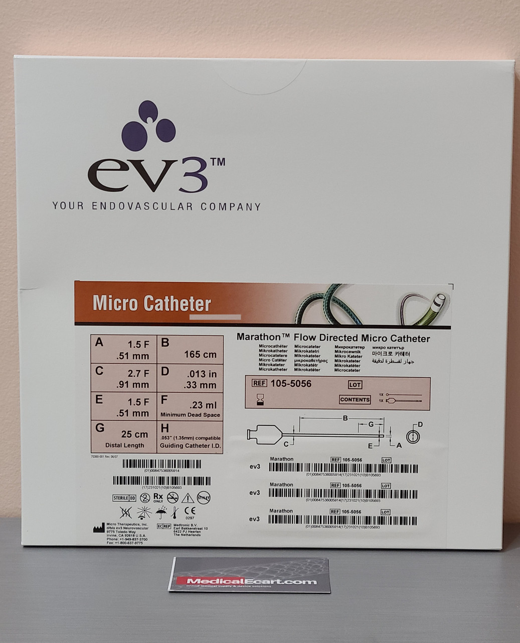 EV3 105-5056 Marathon™ Flow Directed Micro Catheter 165 cm