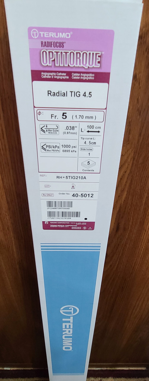 Terumo 40-5012, RH* 5TIG210A Radifocus ® Optitorque ® - Angiographic ...