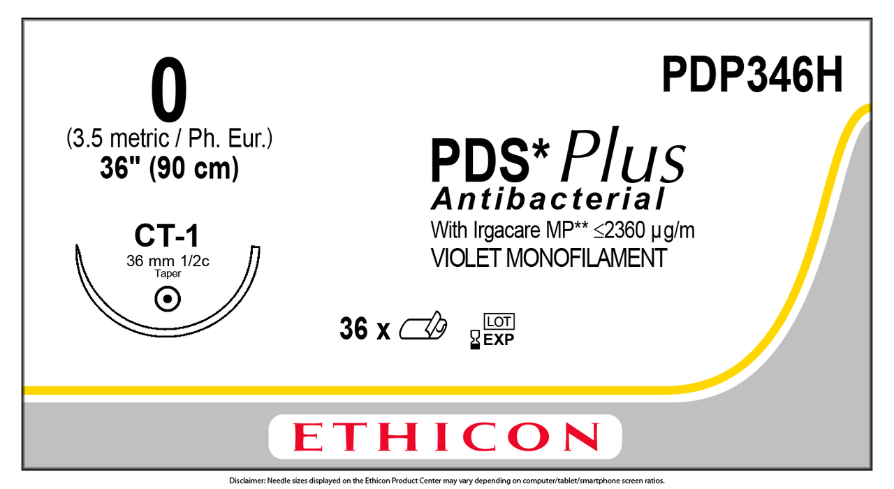 Ethicon Pdp346h Pds® Plus Antibacterial Polydioxanone Suture