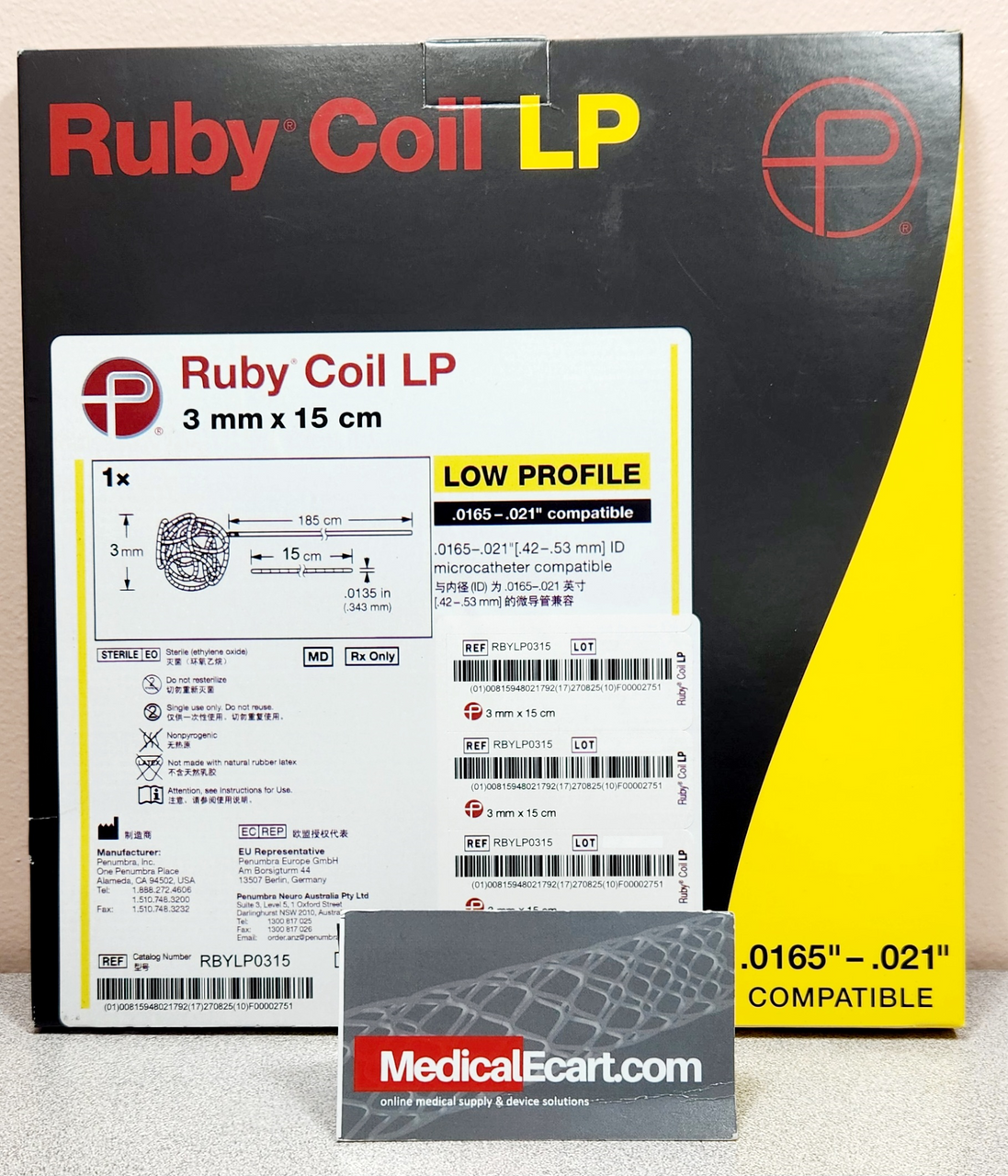 Penumbra RBYLP0315 Ruby™ Coil LP, 3 mm X 30 cm