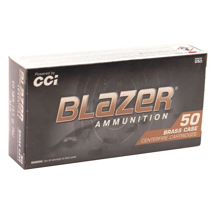CCI BLAZER 40 S&W 165GR FMJ AMMO (50 ROUNDS) (5210)