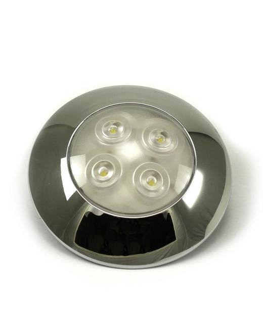 LED Interior Light w/ 4 LED's, Chrome Bezel