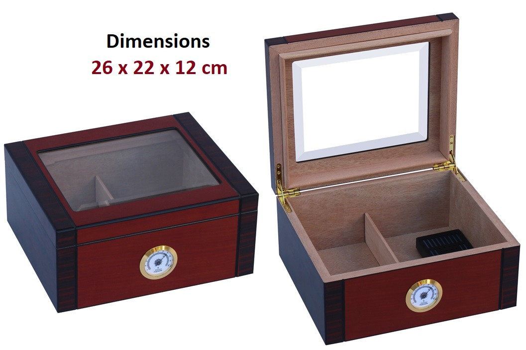 Glass Top Cigar Humidor - Matte Finish - Cigar Hut