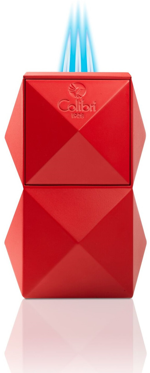 Colibri Quasar Tabletop Triple Flame lighter - Red - Cigar Hut